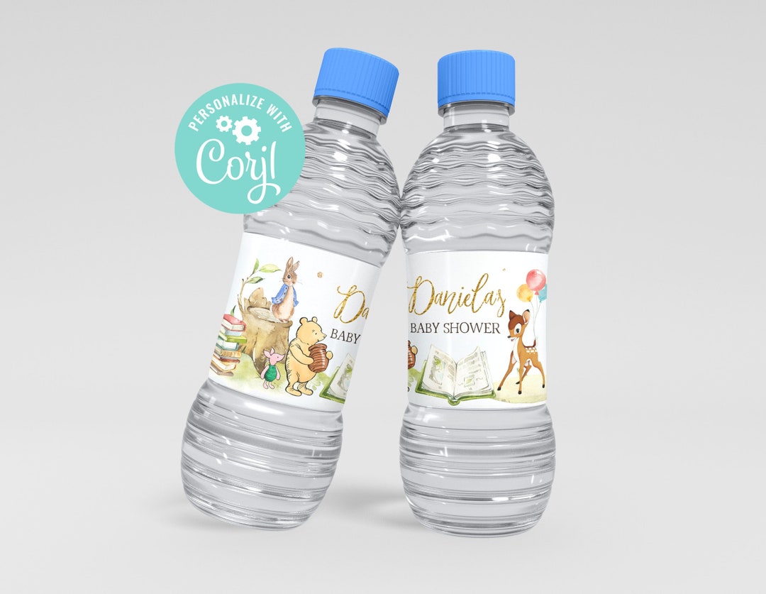 Storybook Baby Shower Bottle Labels Custom Template Editable A New ...