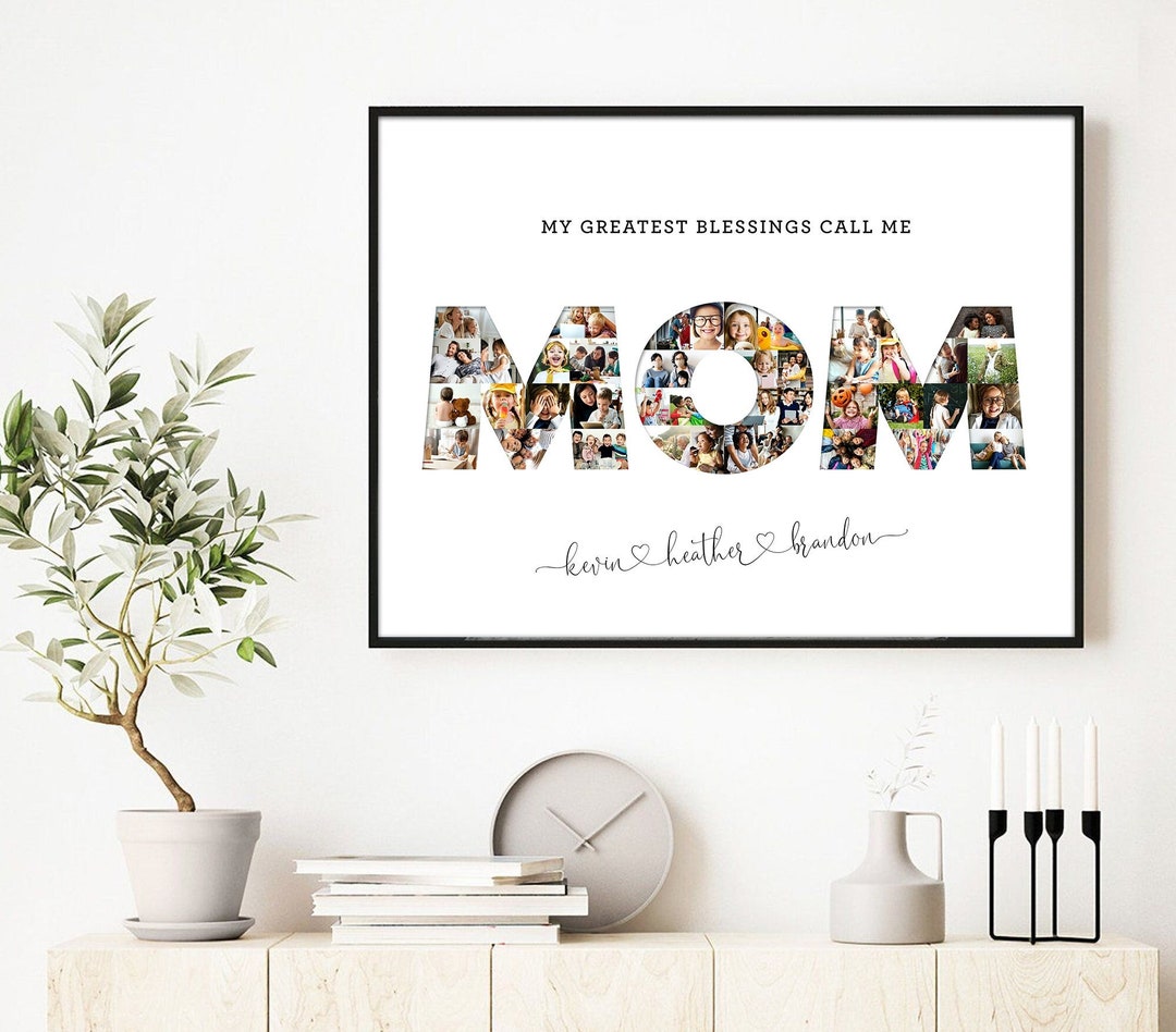 Mom Photo Collage Custom Gift Ideas for Mothers Day Gift Personalized ...