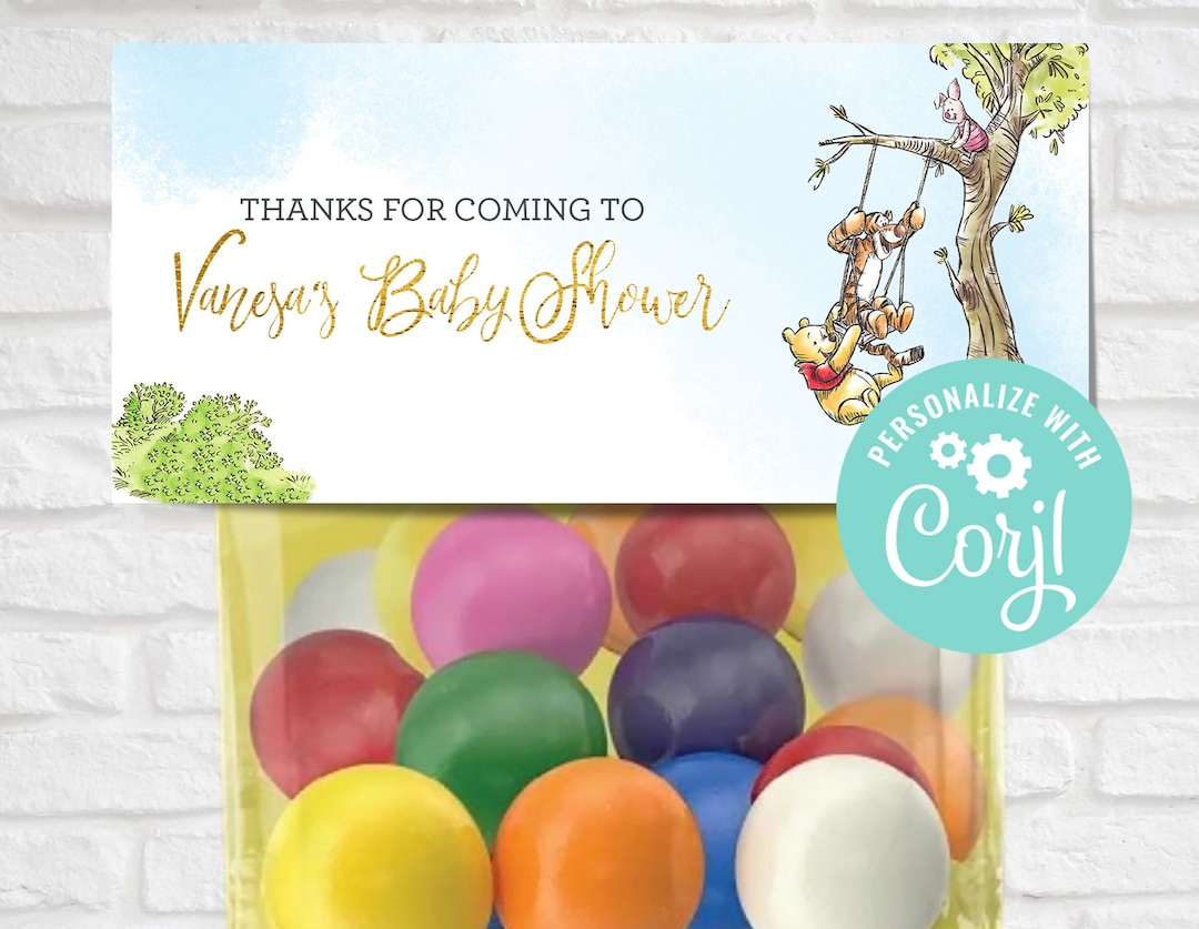 Winnie the Pooh Baby Shower Bag Topper Template Tigger Piglet - Etsy