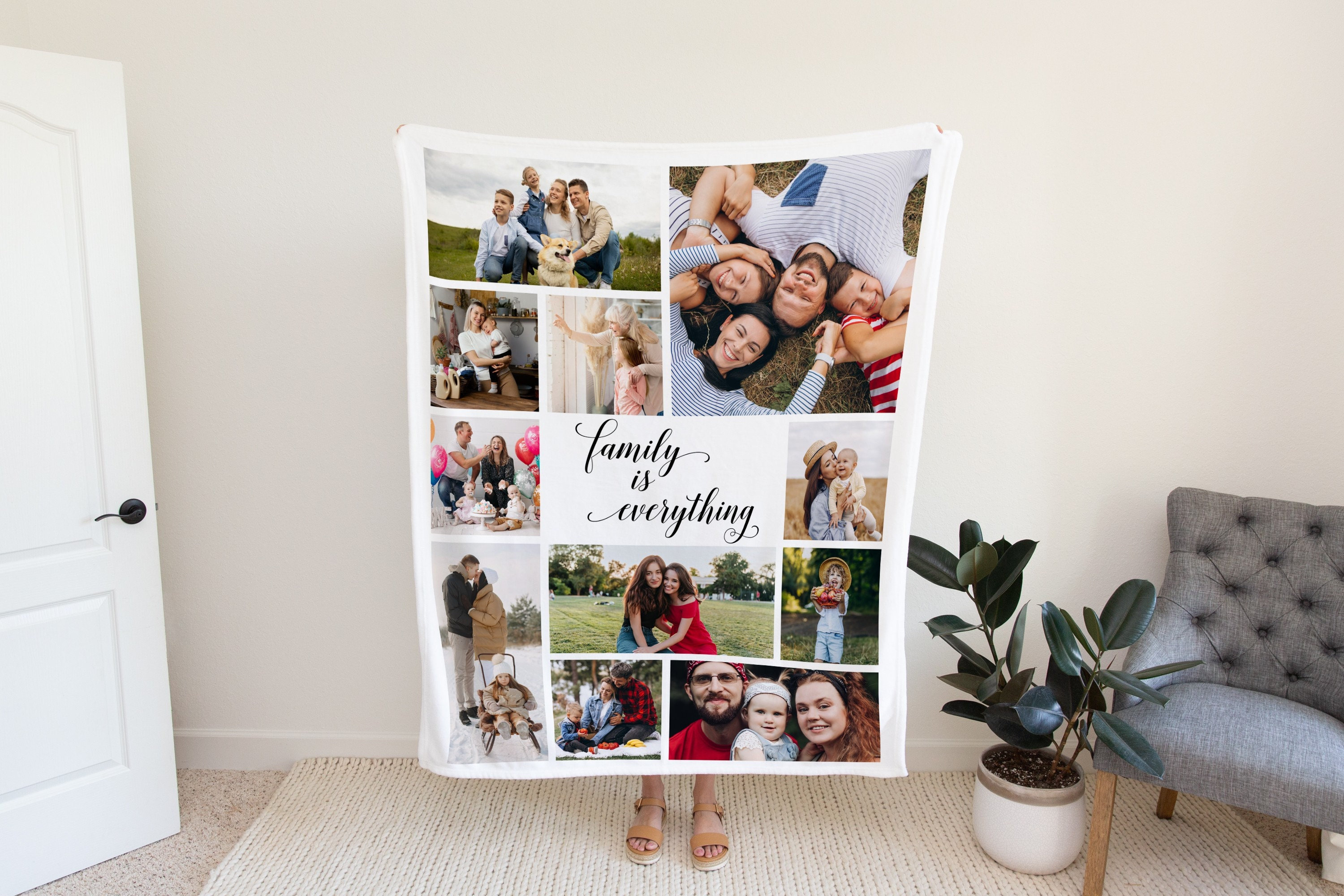 Photo Blanket Collage Customized Blanket Personalized Family - Etsy