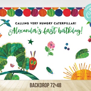 Very Hungry Caterpillar First Birthday Backdrop Birthday Party ...