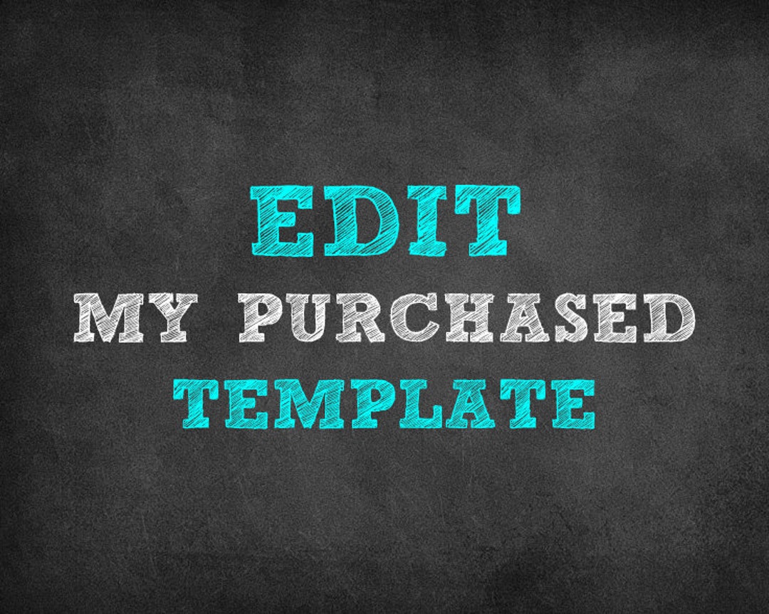 Editable Template Edit Service - Customize My Template Purchased From ...