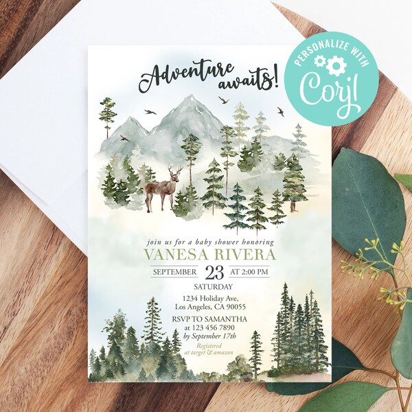 Woodland Invitation - Etsy