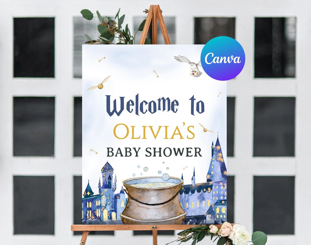 Wizard Baby Shower Welcome Sign A Magical Bundle is on the Way Magic ...