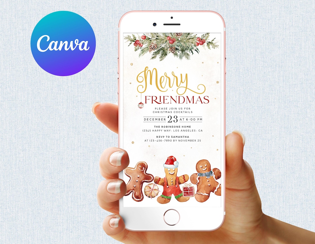 Merry Friendsmas Invitations Adult Christmas Holiday Cocktail Party ...