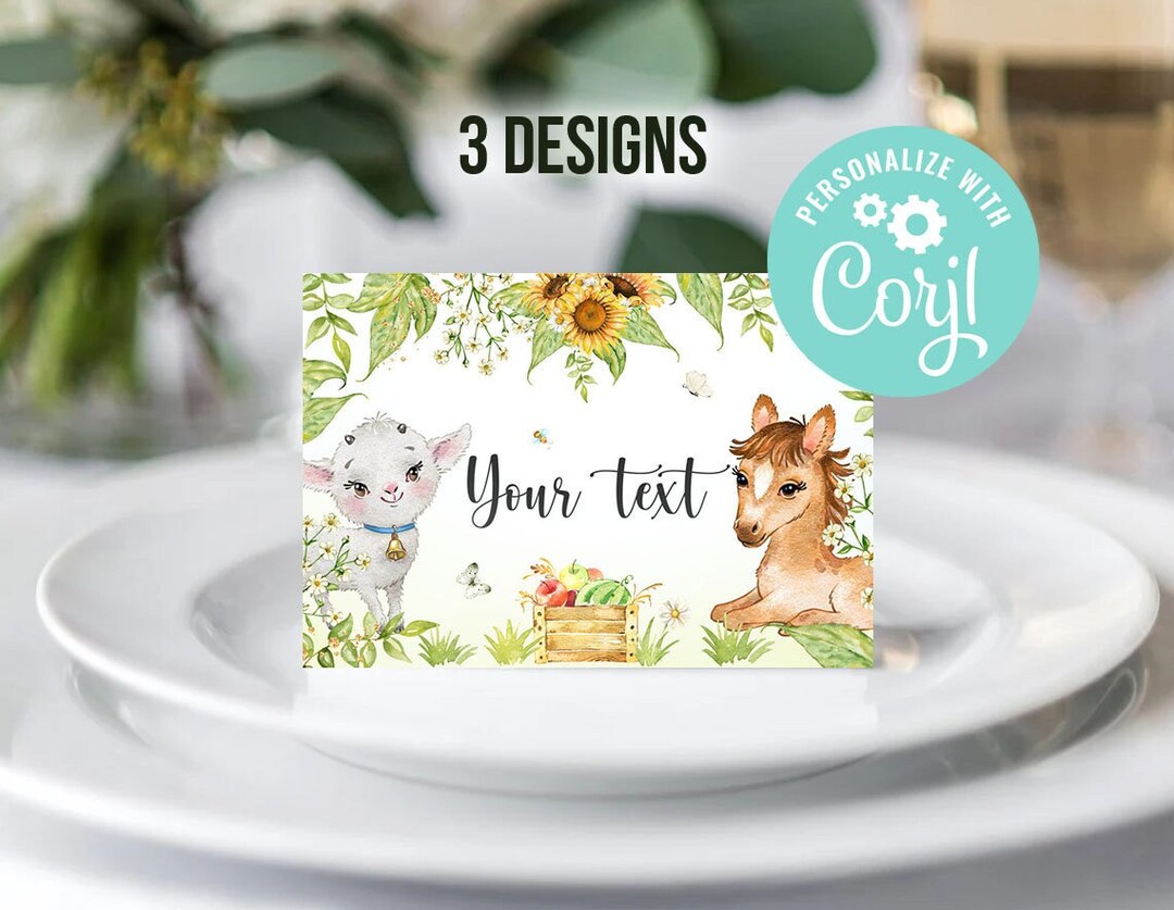 Farm Animals Baby Shower Food Labels Printable Cute Barn - Etsy