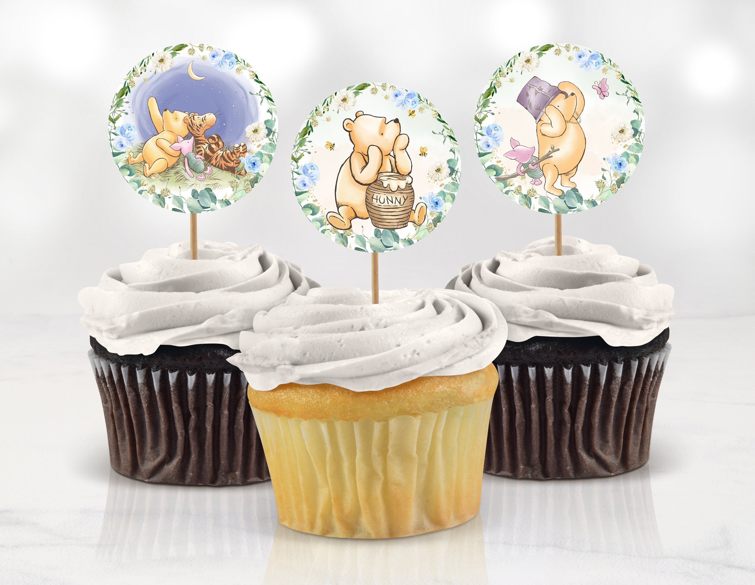 Winnie The Pooh Baby Shower Cupcakes
