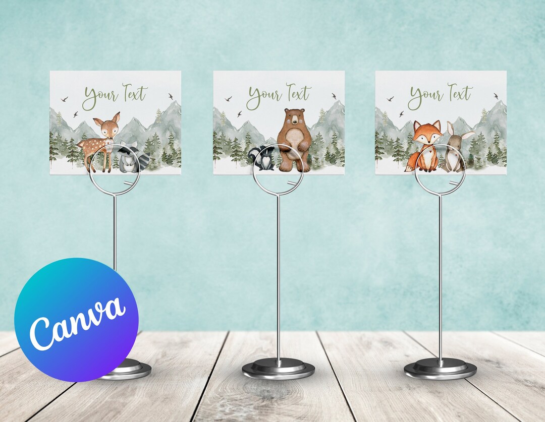 Adventure Awaits Baby Shower Food Labels Printable Rustic Woodland ...