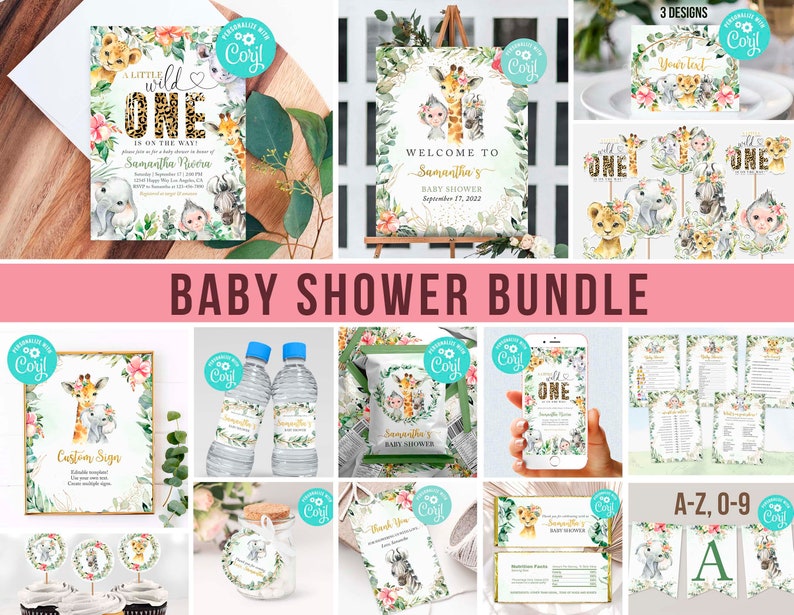 Safari Animals Centerpieces Baby Shower Wild One Jungle - Etsy