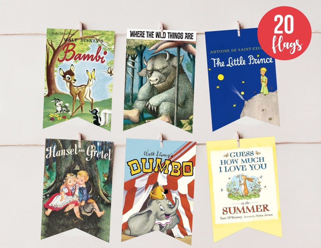 Storybook Baby Shower Banner Printable Bunting Decoration Digital ...