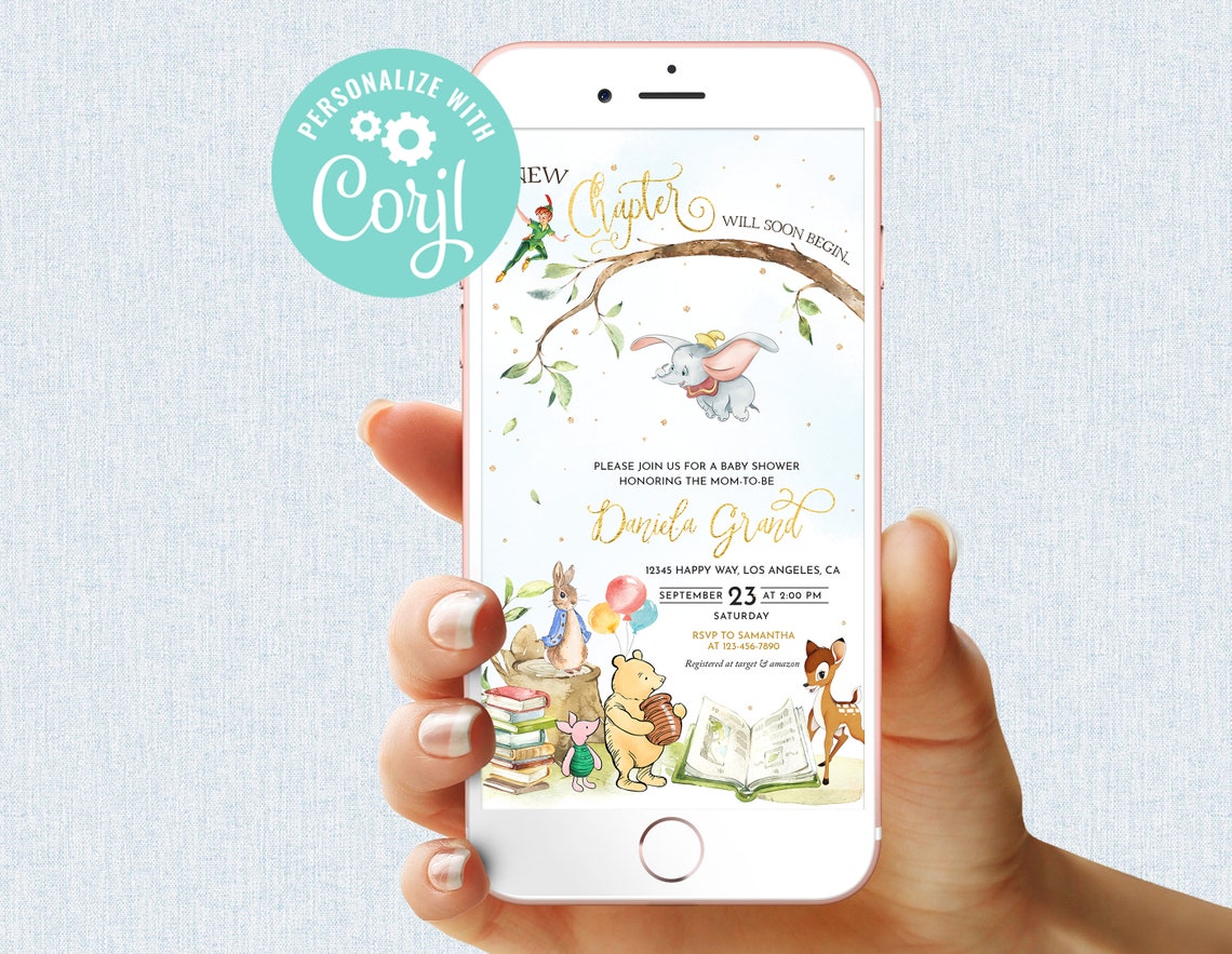 A New Chapter Baby Shower Invitation Storybook Winnie Peter - Etsy