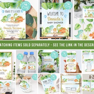 Set of 5 Baby Shower Games Printable Dino Rawr It's a Boy Cute Little ...