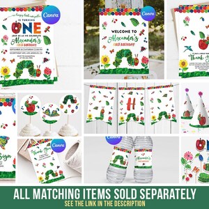 Very Hungry Caterpillar First Birthday Gable Box Labels Birthday Party ...