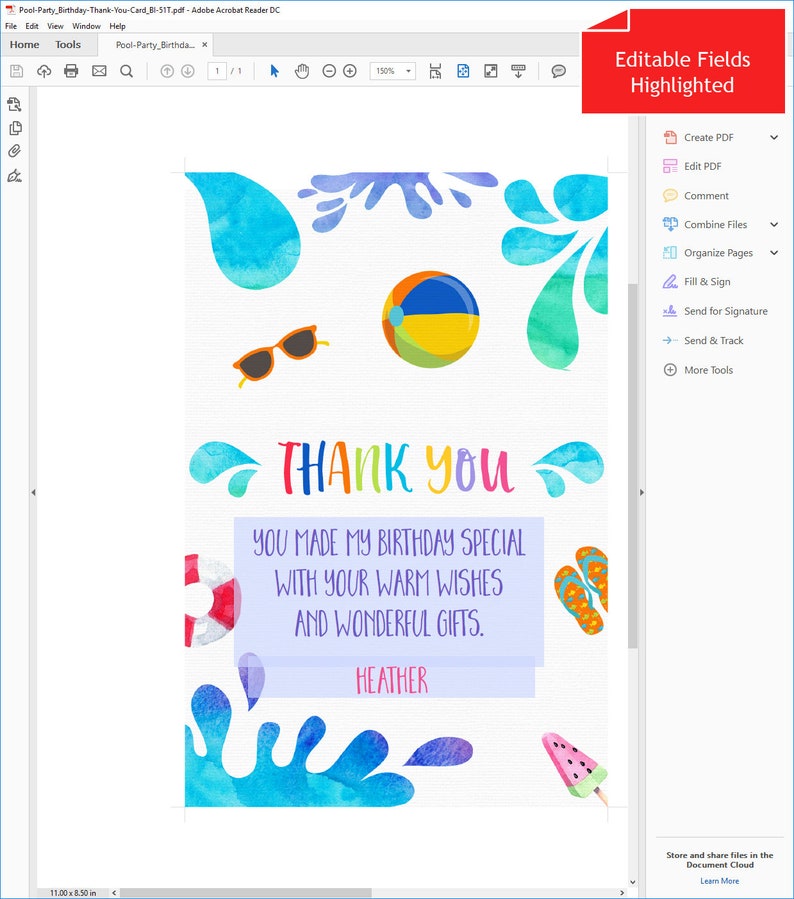 Splish Splash Birthday Invitation Girl Swimming Pool Party | Etsy