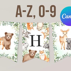 Printable Banner Letters Baby Shower Decoration Forest Greenery ...