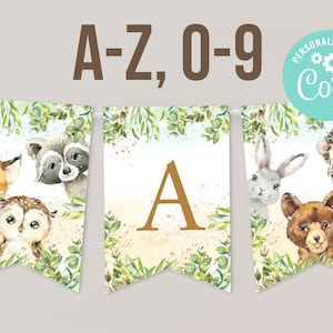 Printable Banner Letters Baby Shower Decoration Forest Greenery ...