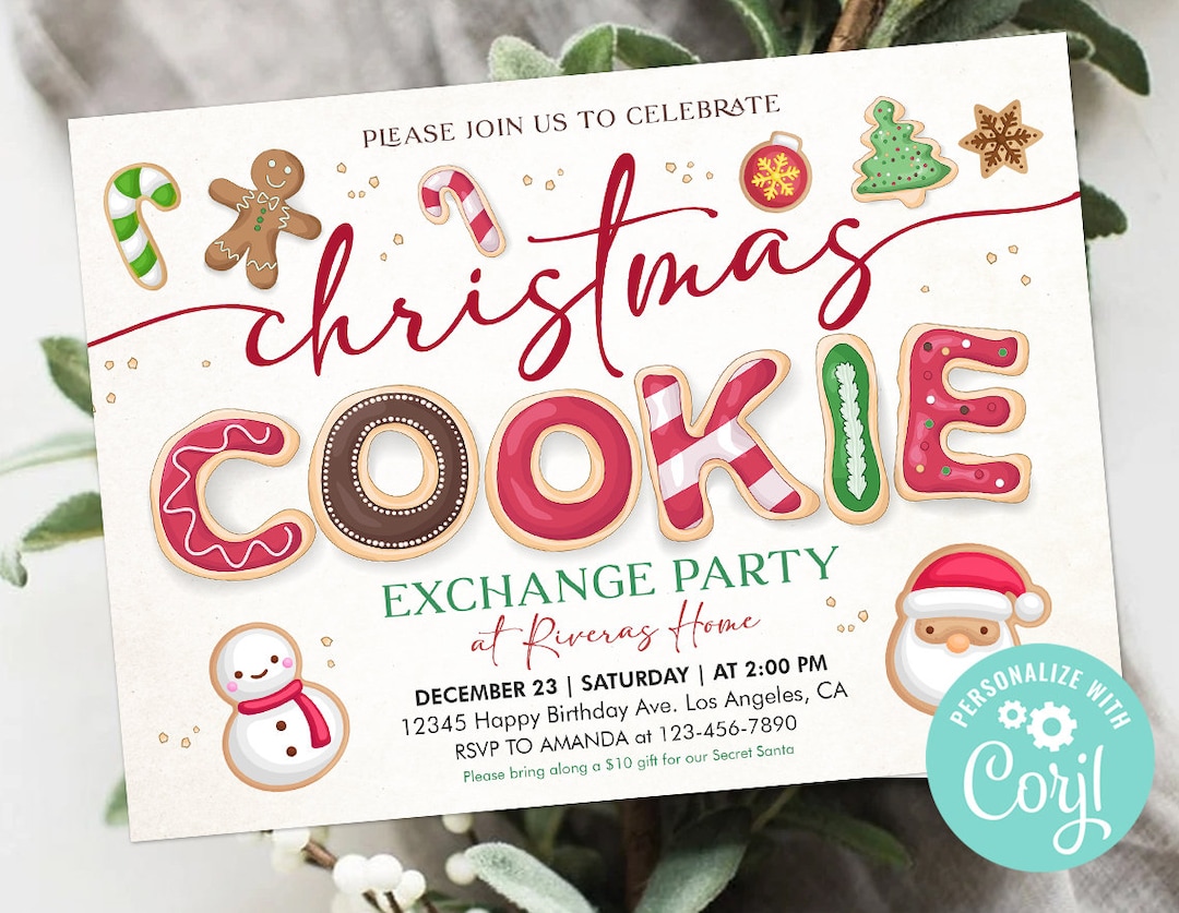 Christmas Cookie Exchange Party Invitation Digital Please Join - Etsy