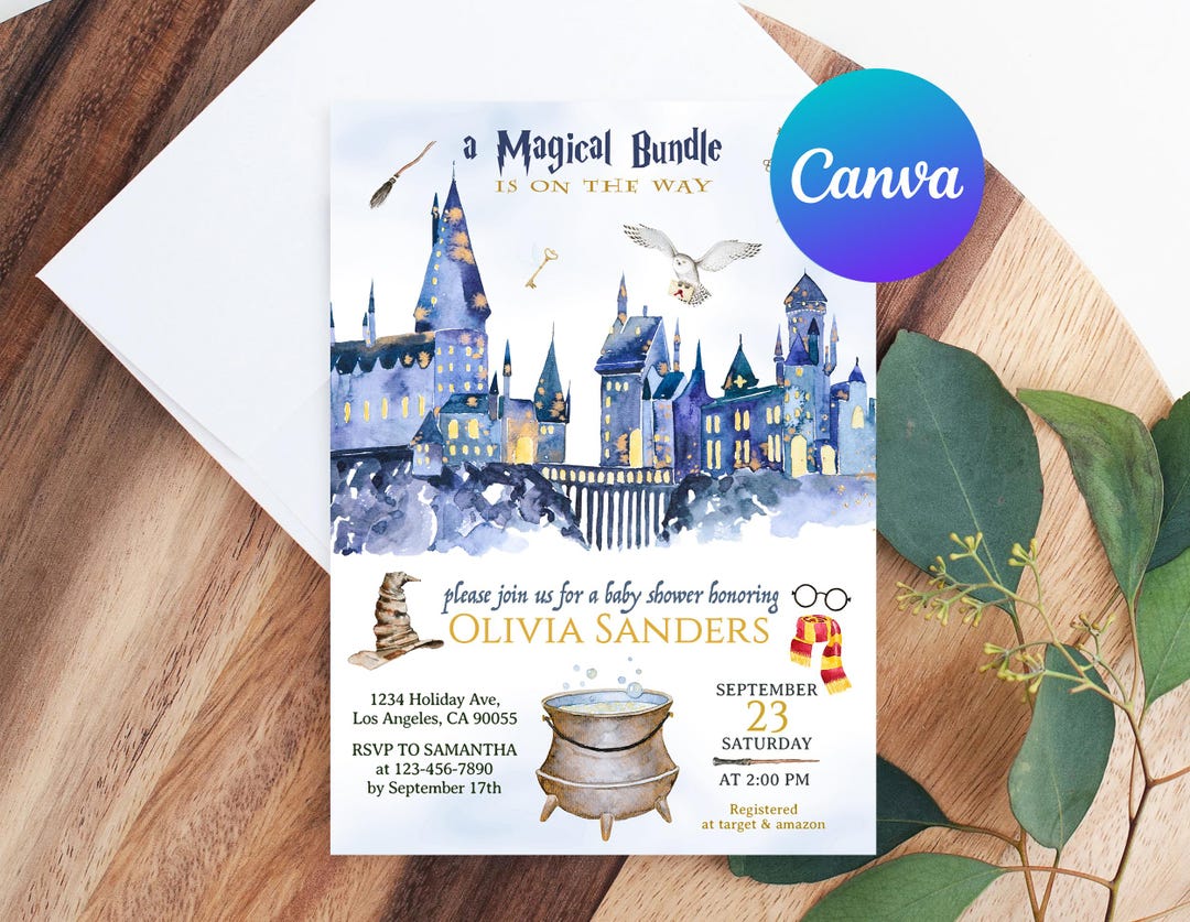 Wizard Baby Shower Invitation A Magical Bundle is on the Way Magic ...