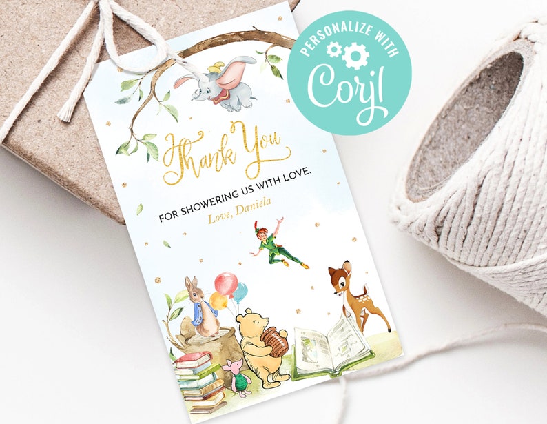 Baby Shower Thank You Tags Printable Storybook A New Chapter - Etsy