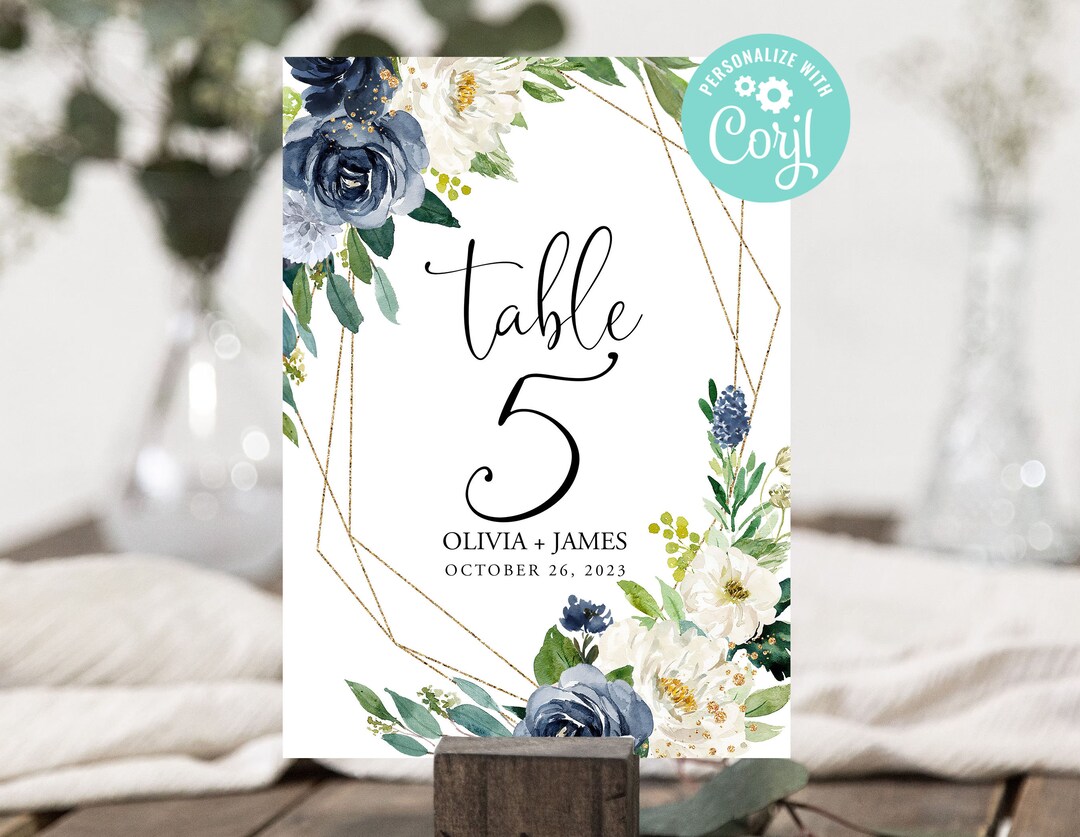 Wedding Table Numbers Template Printable Editable Digital Download or ...