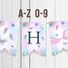 Printable Banner Letters A to Z Mermaid First Birthday Girl Under the ...
