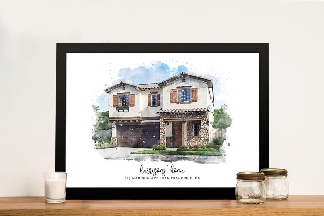 Custom Hand-drawn House Portrait From Photo, Home Painting ...