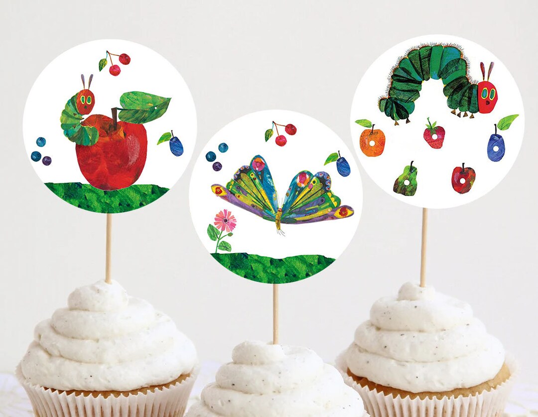 Very Hungry Caterpillar First Birthday Cupcake Toppers Decoration ...