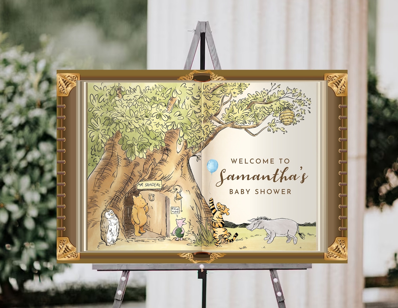 Classic Winnie the Pooh Baby Shower Welcome Sign Template Tigger Piglet ...