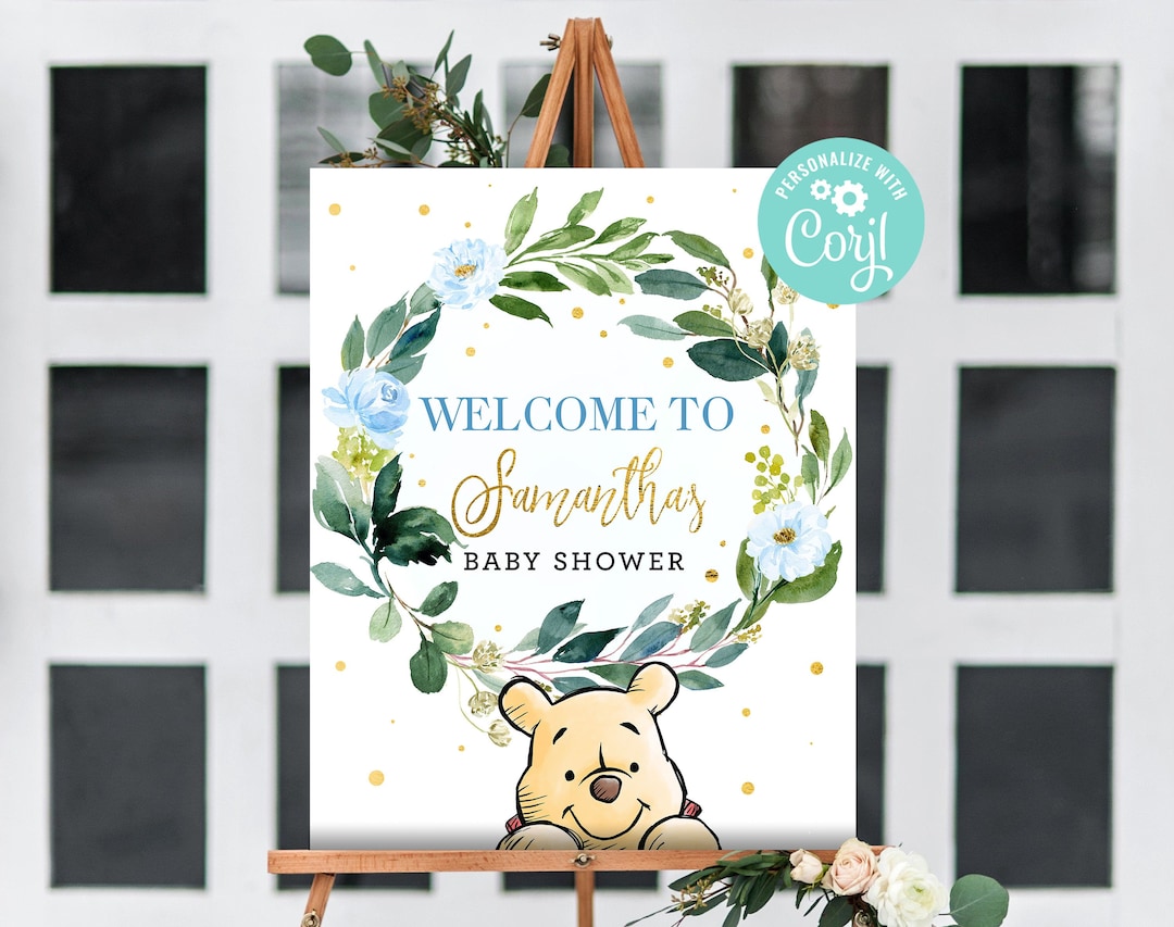 Winnie the Pooh Baby Shower Welcome Sign Winnie the Pooh Party - Etsy