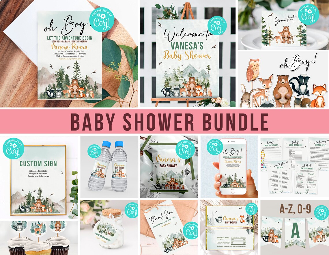 Oh Boy Baby Shower Food Labels Printable Let the Adventure - Etsy