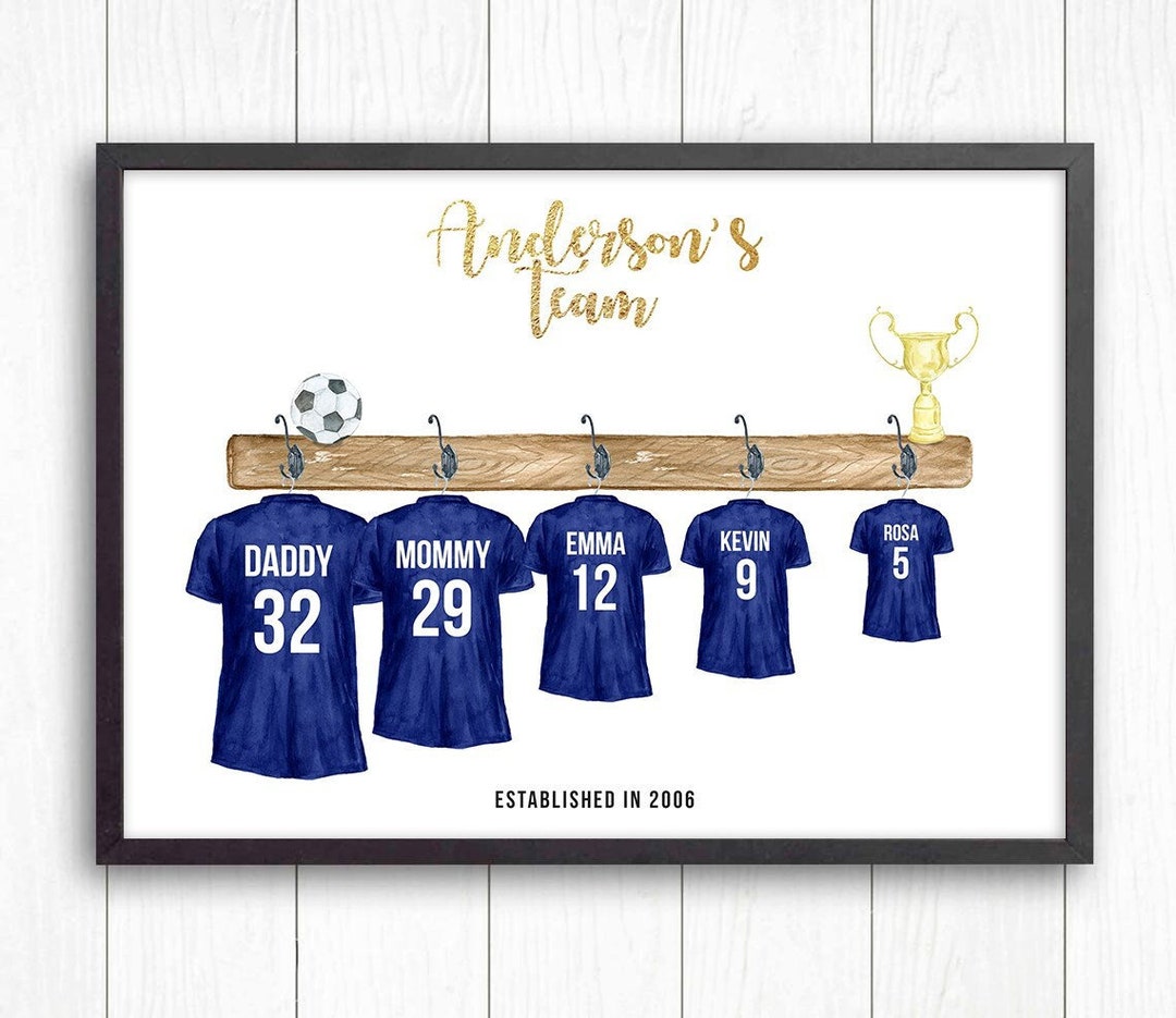 Personalized Birthday Gift for Dad Football Team Dads Dream Team Canvas ...