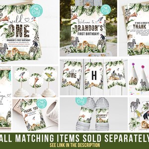 Wild One Centerpieces First Birthday Jungle Greenery Safari Animals ...