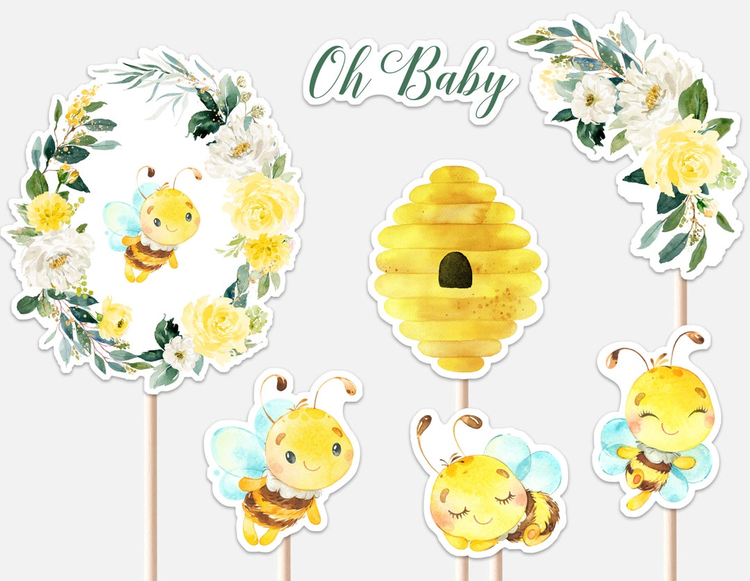 Little Honey Bee Centerpieces Baby Shower Oh Baybee Summer Gold and ...