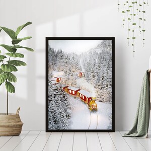 Vintage Christmas Train Wall Art Instant Download Xmas Home - Etsy