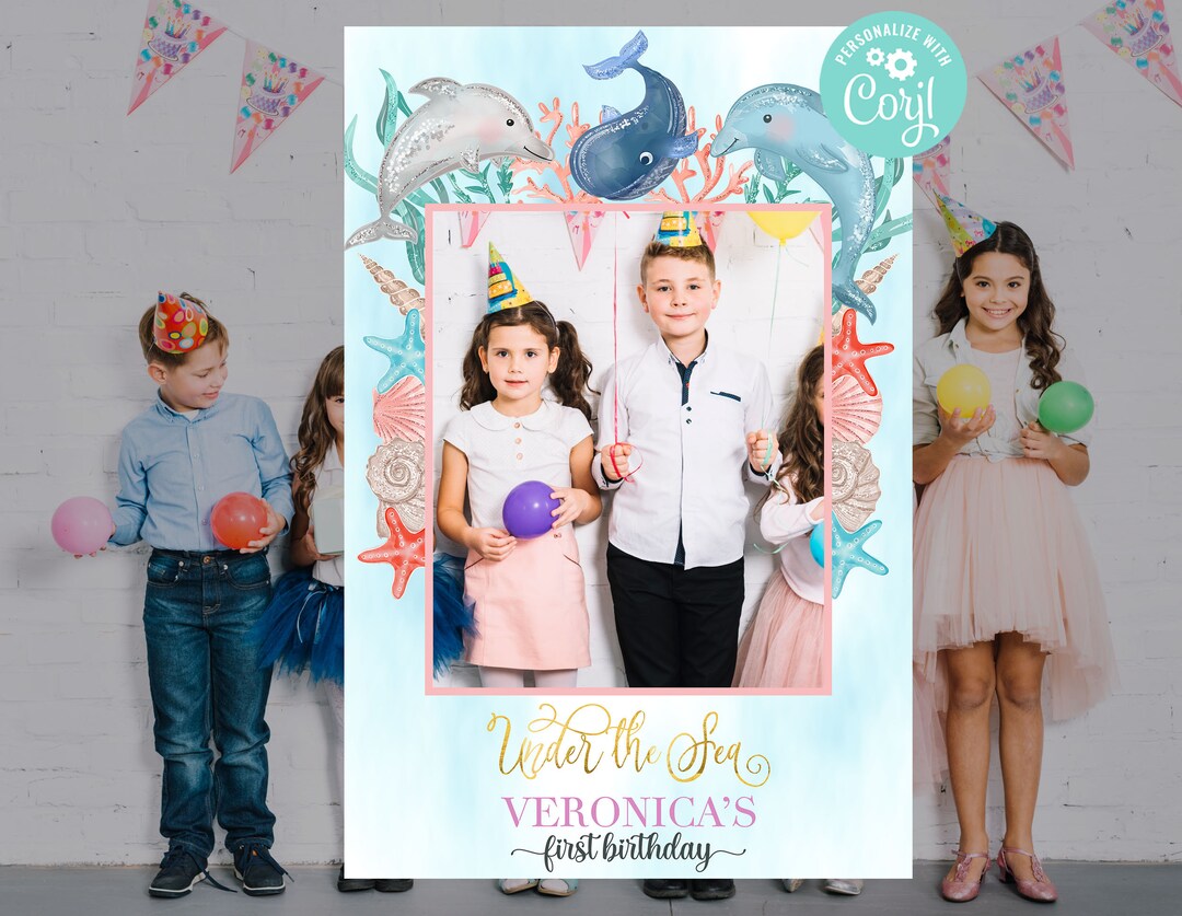 Ocean First Birthday Photo Booth Decor Girl Ocean Life Animals - Etsy