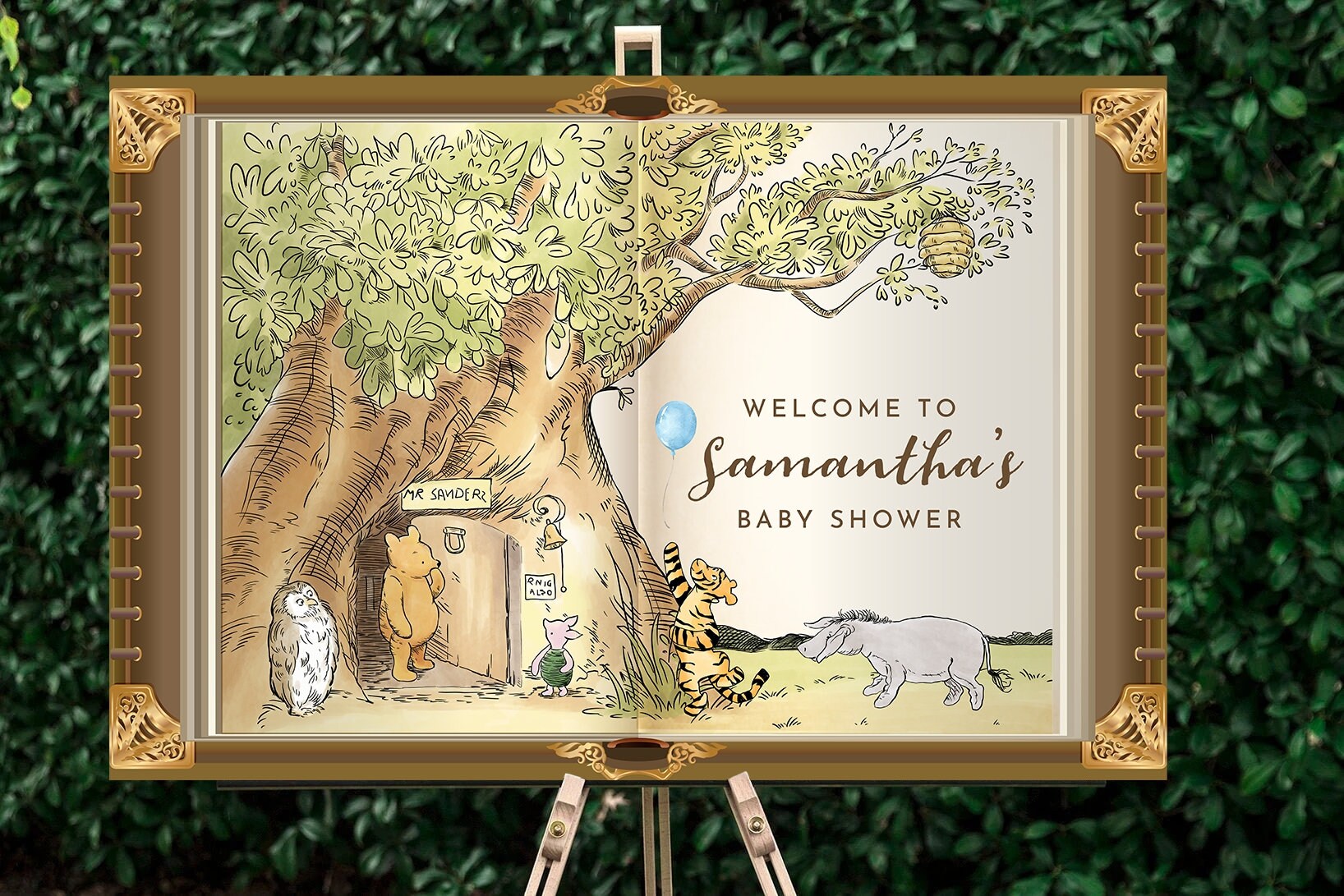 Classic Winnie the Pooh Baby Shower Welcome Sign Template Tigger Piglet ...