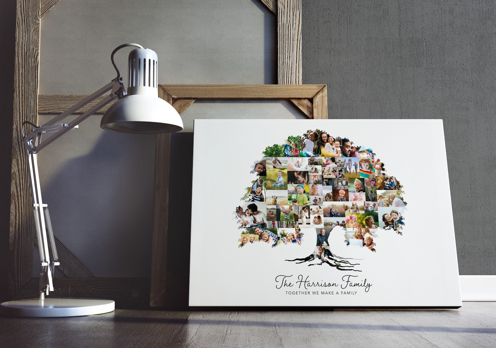 Family Tree Wall Art Collage Custom Photo Collage Canvas Christmas Gift ...