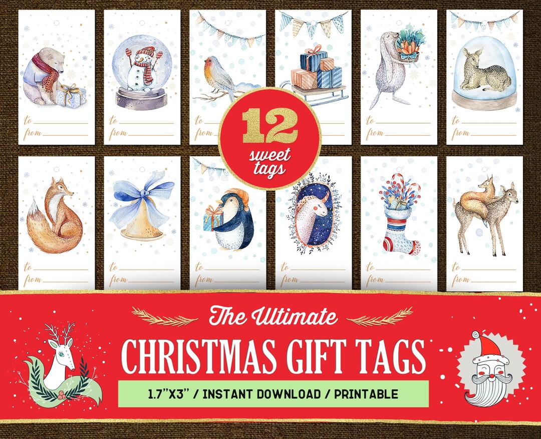 Christmas Gift Tags Printable Bundle Party Decor Instant Download ...