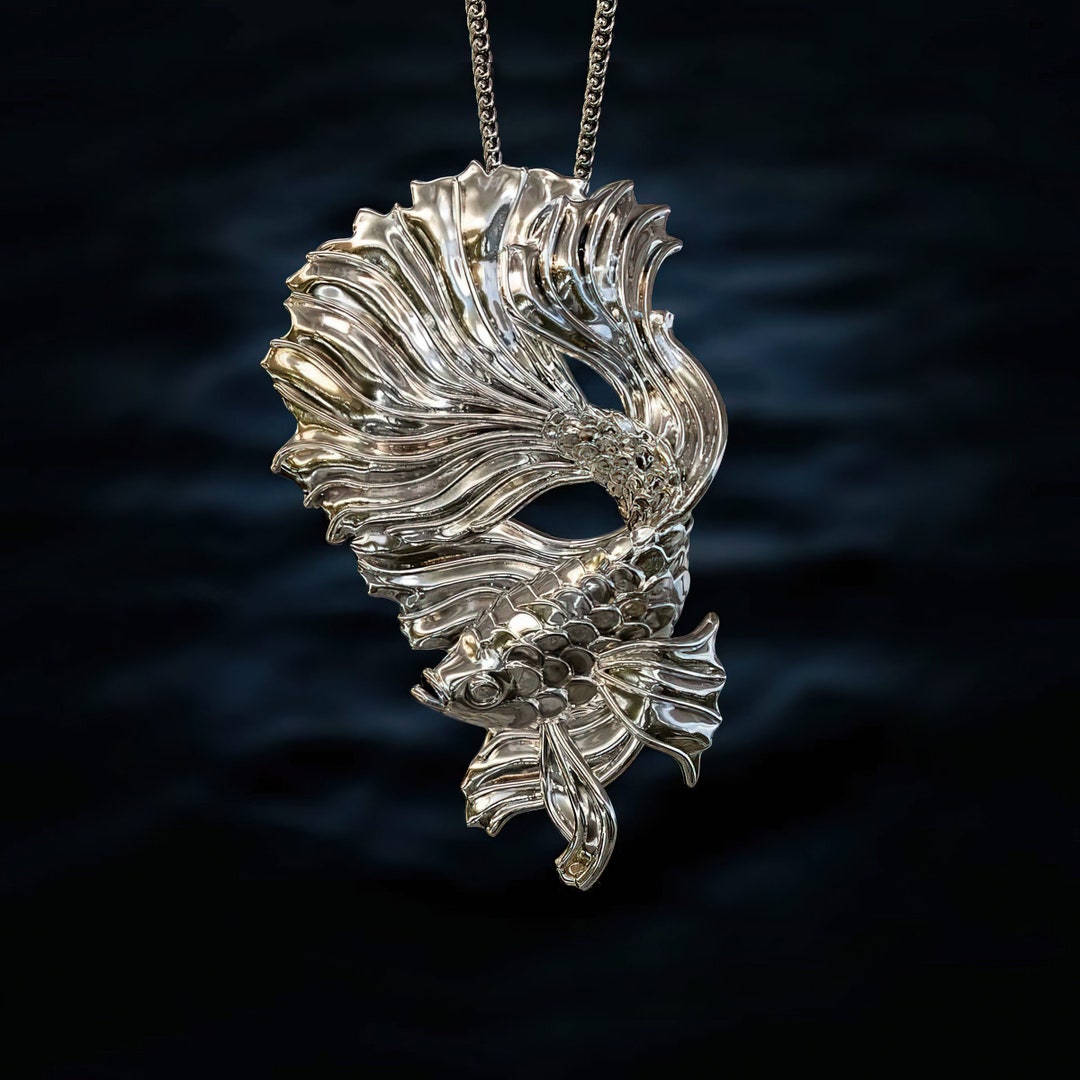 Betta Fish Pendant for Necklace, Siamese Fighting Fish Pendant, Betta ...
