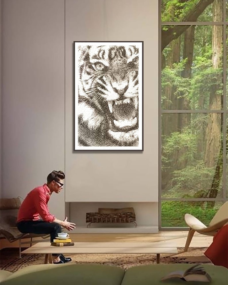 Tiger String Art Portrait Wild Africa Animal Home Saloon - Etsy