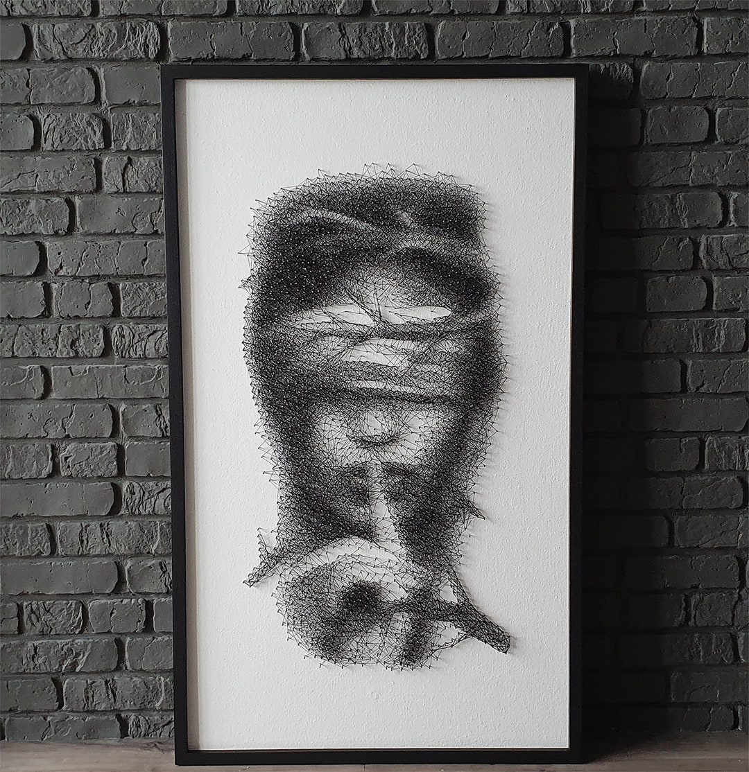 Woman Abstract, String Art Portrait Lady, Artwork Gift Room Decor ...