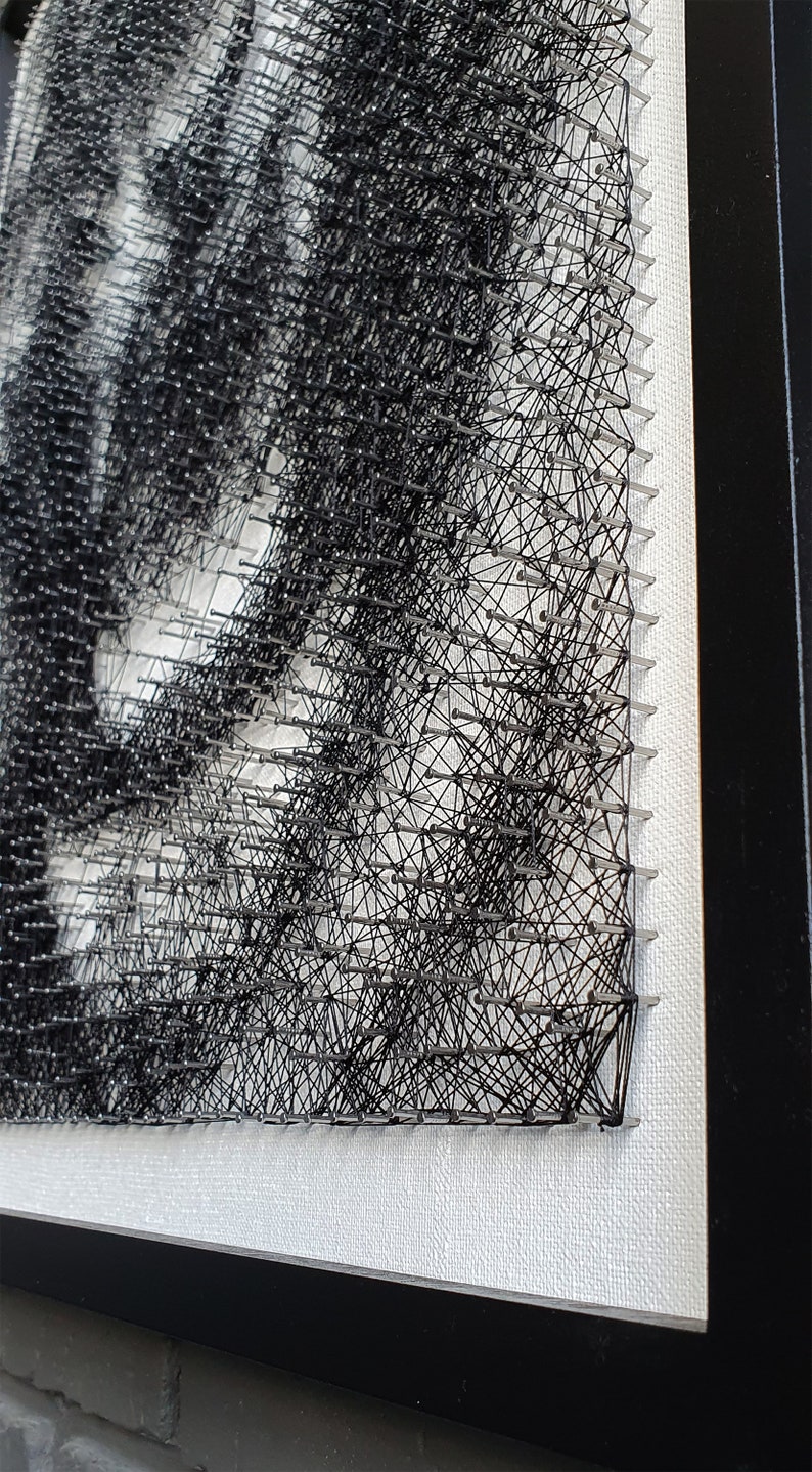 Tiger String Art, Portrait Wild Africa Animal, Wall Decor, Black and ...