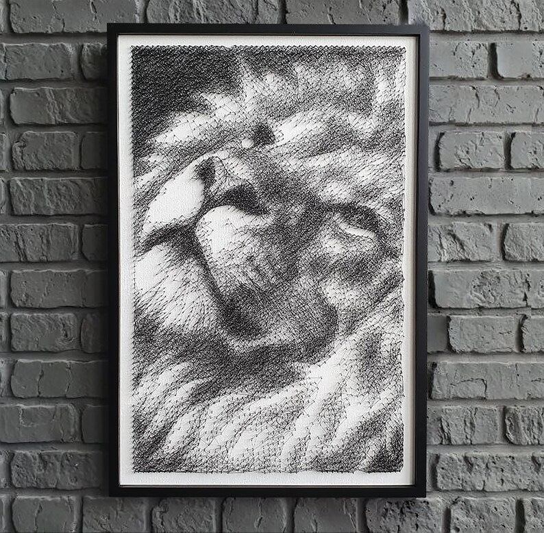 Safari Animal, Lion Painting, Nature Wall Decor, String Art Animal ...