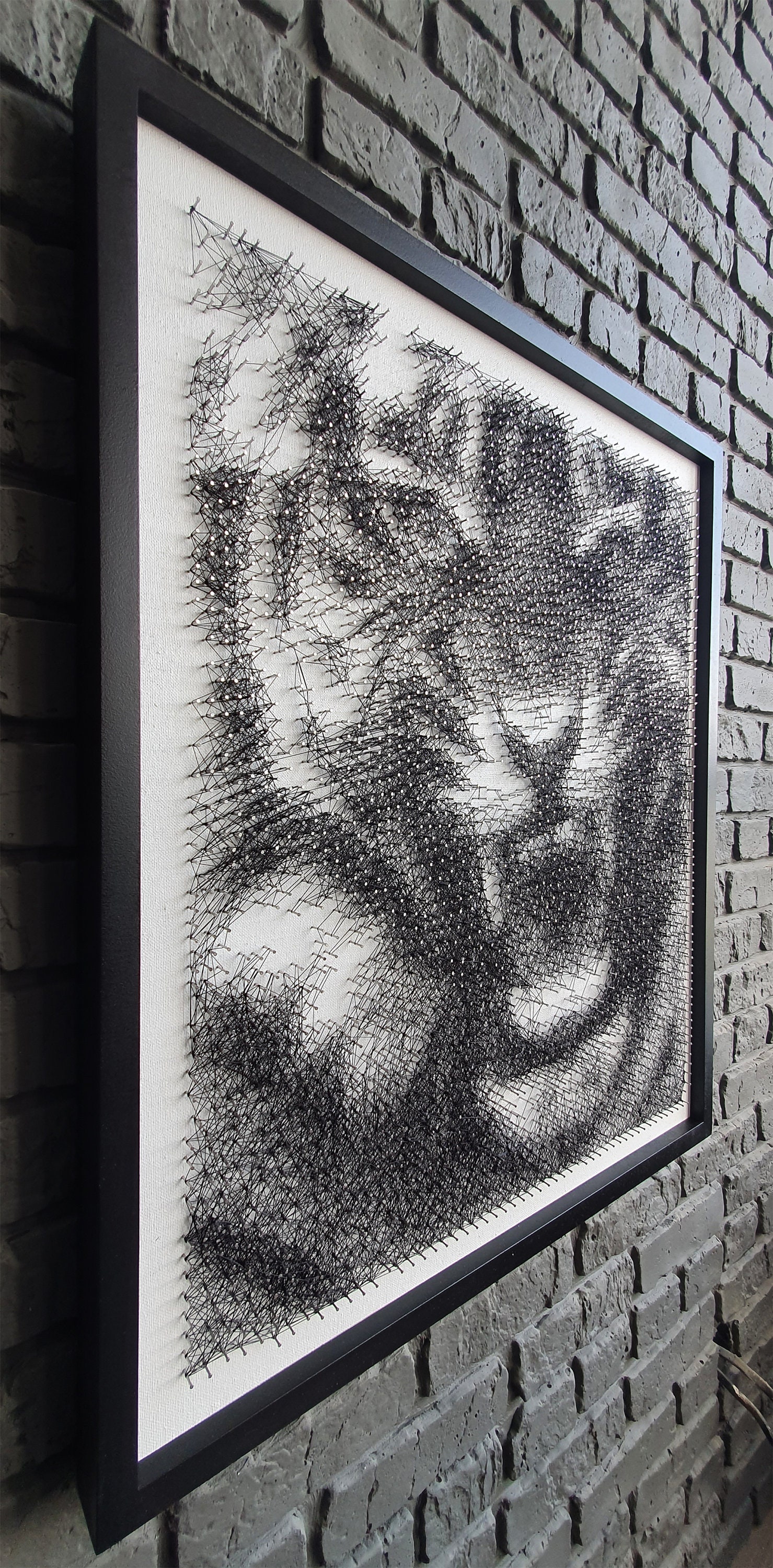 Tiger String Art, Portrait Wild Africa Animal, Wall Decor, Black and ...