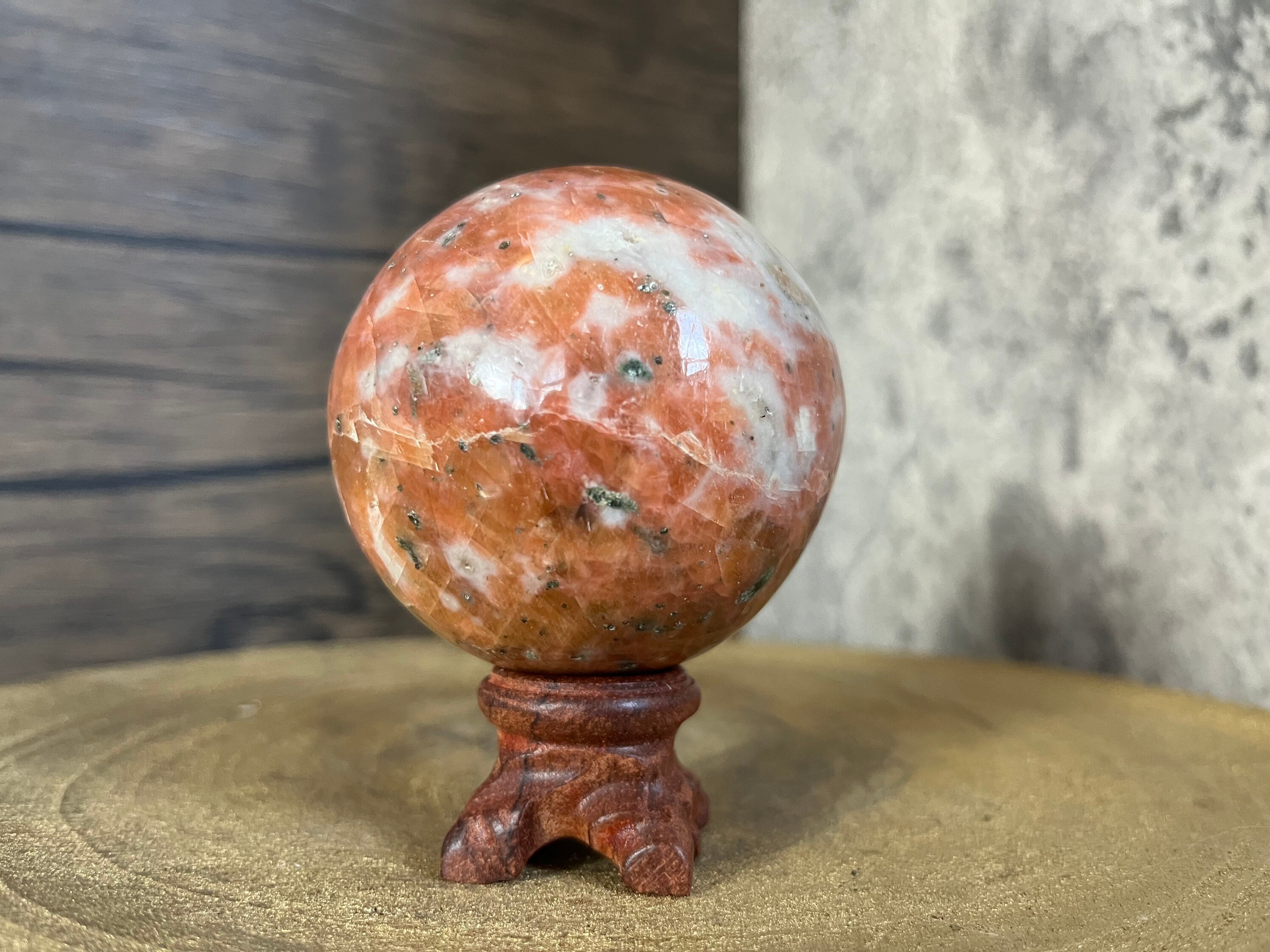 Gorgeous Sunstone Orange Calcite With Epidote and Tourmaline - Etsy