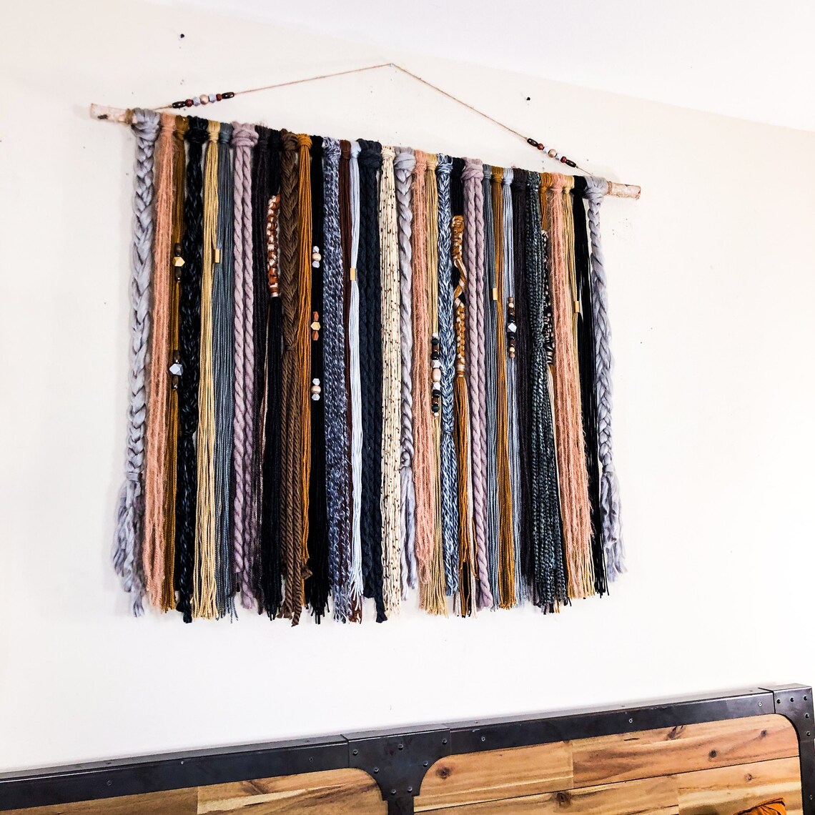 Boho Yarn Wall Hanging Boho Tapestry Boho Wall Decor Fiber | Etsy