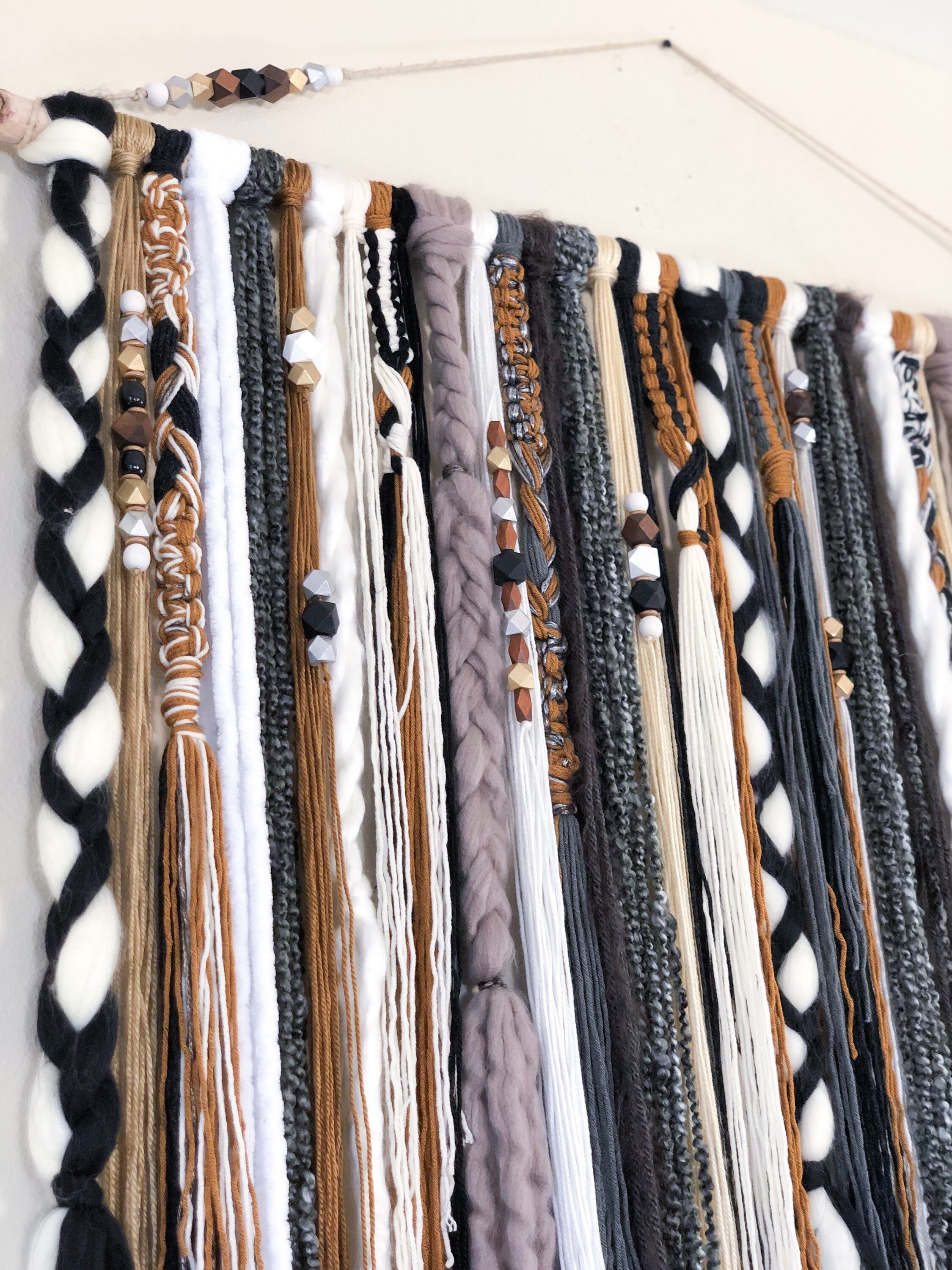 Boho Yarn Wall Hanging Boho Tapestry Boho Wall Decor Fiber | Etsy