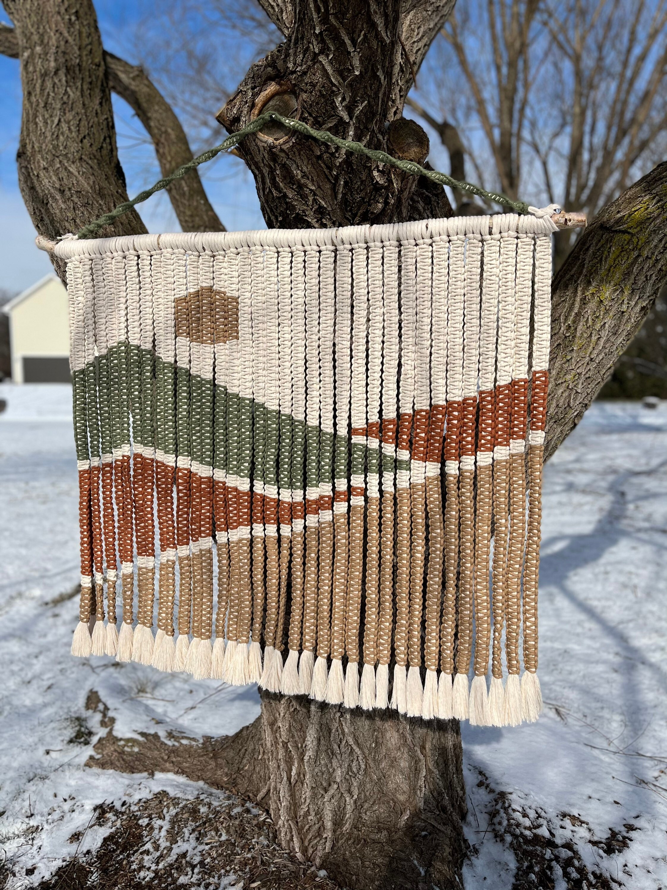 Abstract Macrame Landscape Trendy Wall Art Boho Decor | Etsy