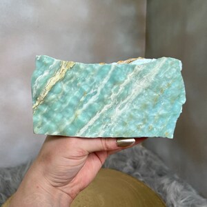 Beautiful, 1.91lb Raw Blue Aragonite Slab, Ethically Sourced, High ...