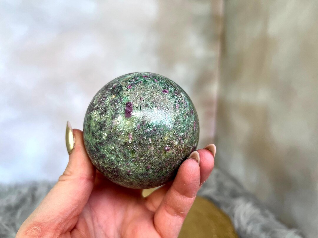 Beautiful, Flashy 67.56mm Ruby in Fuchsite and Kyanite Sphere ...